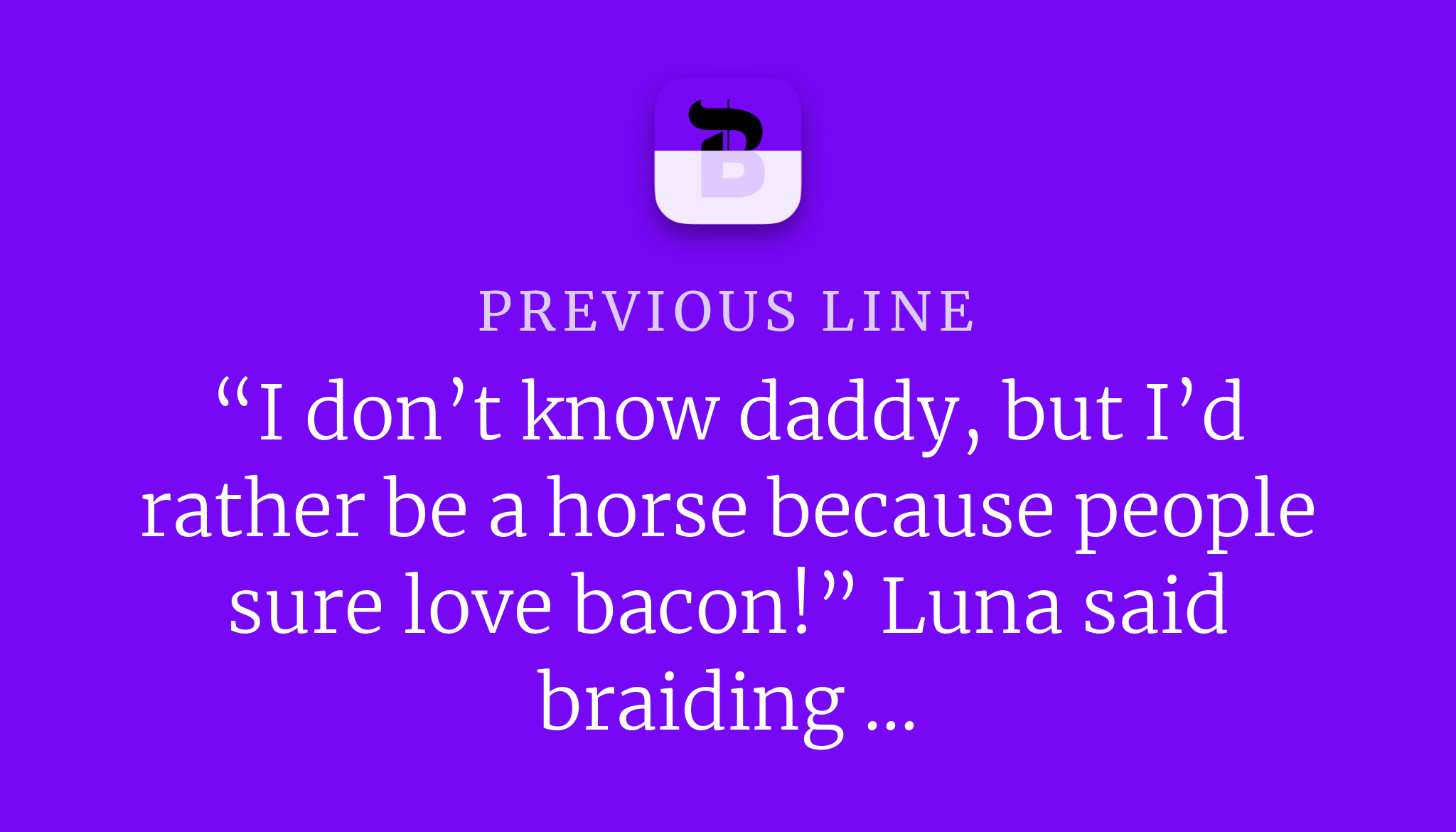 Write the next line!