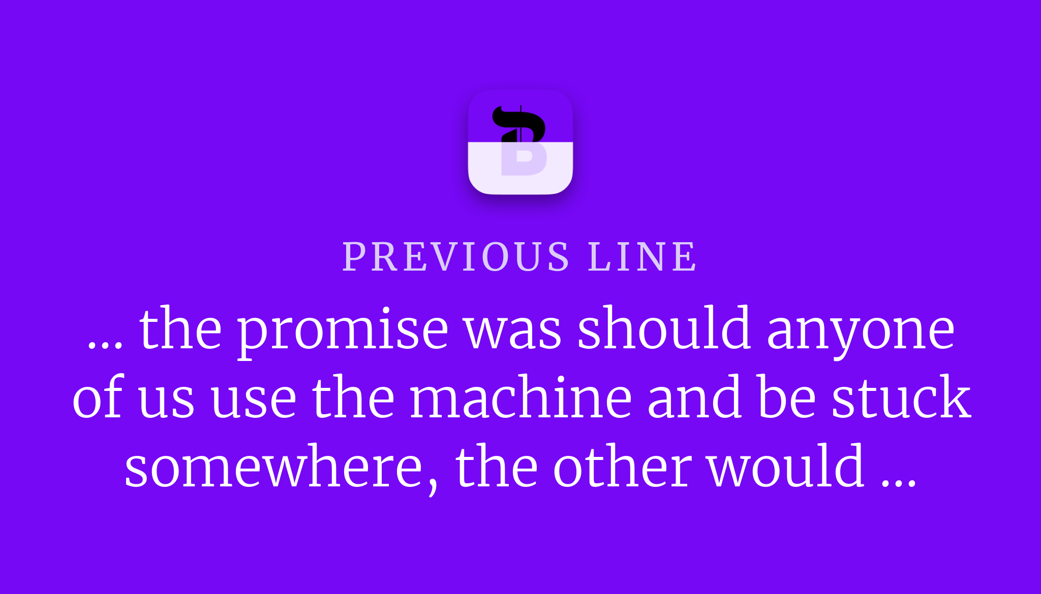 Write the next line!